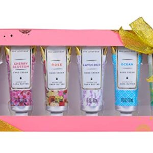 Spa Luxetique Hand Cream Gift Set, Hand Cream for Women, Travel Size Hand Lotion with Natural Aloe and Vitamin E for Dry Skin, Skin Care Hand Lotion Scented Hand Lotion Gift Sets for Women Ideal Gifts for Her Birthday Lotion Sets for Women 6 x 1.0 oz/30ml