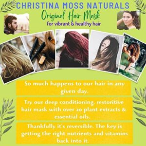 Hair Mask - Deep Hair Conditioner Repair Treatment For Dry Damaged Hair - Made With Organic Aloe, Essential Oils & Other Hair Nourishing Ingredients - Salon Quality- Sulfate Free - No Harmful Chemicals - For Women & Men - 8oz -Christina Moss Naturals