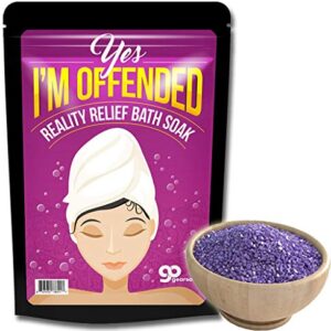 Yes, I'm Offended Bath Soak - Purple Bath Salts Luxury Bath Girlfriend Gifts for Best Friends Bath and Body Gifts for Women Mediterranean Sea Salts Sarcastic Gifts Funny Novelty Bath Spa Gifts