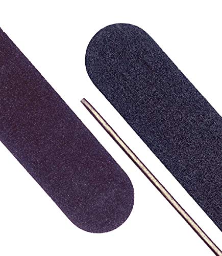 Pasasfashion Two Way Emery Nail File Board 180/240 Grit for Gel Nail/Acrylic Nail/Nail Polish (No Letter Matte Black 10 pics in)