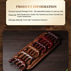 gowwim Wooden massage Comb,Handmade 100% Natural Green Sandalwood Wide Tooth Combs,Static-free, Scalp Head Massage Comb,Detangling Comb for Unisex. (Small Octopus)