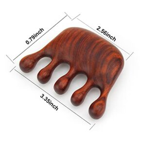 gowwim Wooden massage Comb,Handmade 100% Natural Green Sandalwood Wide Tooth Combs,Static-free, Scalp Head Massage Comb,Detangling Comb for Unisex. (Small Octopus)