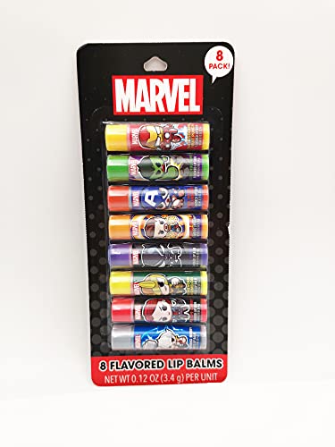 Taste Beauty Marvel Comic Book–Themed Flavored Lip Balm Variety Pack, 8 Tubes