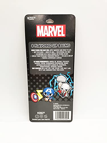 Taste Beauty Marvel Comic Book–Themed Flavored Lip Balm Variety Pack, 8 Tubes