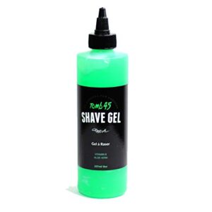 tomb 45 shave gel for men, non-foaming fresh scent clear shaving gel with skin replenishing vitamin e and soothing aloe vera, sensitive skin moisturizer 8oz