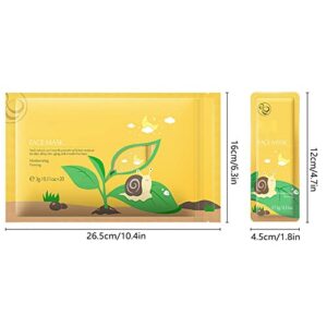 BMSY 2022 New 10 Pcs SnailSleeping Facemask Sheet Wash Frees Face Pack for Glowing Skin Deep Moisturizing Skin CareMask Firming Skin Hydrate Soothe Korean Gifts for Men and Women (Yellow, One Size)