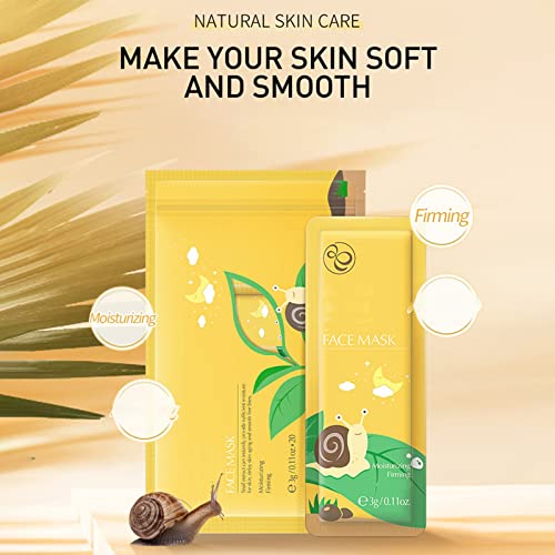 BMSY 2022 New 10 Pcs SnailSleeping Facemask Sheet Wash Frees Face Pack for Glowing Skin Deep Moisturizing Skin CareMask Firming Skin Hydrate Soothe Korean Gifts for Men and Women (Yellow, One Size)