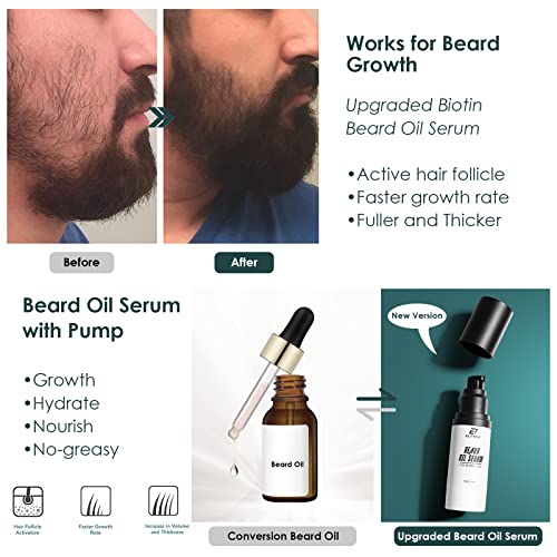 Elitribe Upgraded Beard Kit, Beard Grooming Kit w/ Beard Oil /Conditioner Beard Balm Beard Wash/Shampoo Beard Comb, Pure & Organic Beard Growth Kit, Gifts for Men Husband Dad Boyfriend