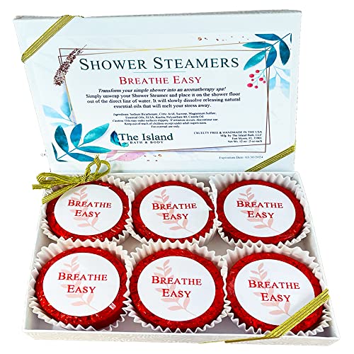 Natural Eucalyptus Shower Steamers - 6pc Handmade in USA Eucalyptus Essential Oils to Relax, Moisturize for Spa Day, Self Care - for Men, Women, Moms, Pampering Gifts for Her