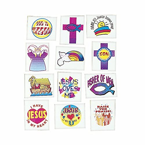 Religious Tattoos (72 Pack) - Novelty Jewelry & Tattoos & Body Art