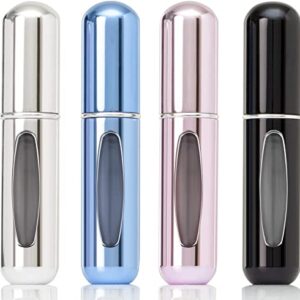 Mini Refillable Perfume Atomizer Bottle - Portable Refillable Spray, Atomizer Perfume Bottle, Scent Pump Case, Perfume Atomizer Refillable Travel (5ml, 4 Pack)