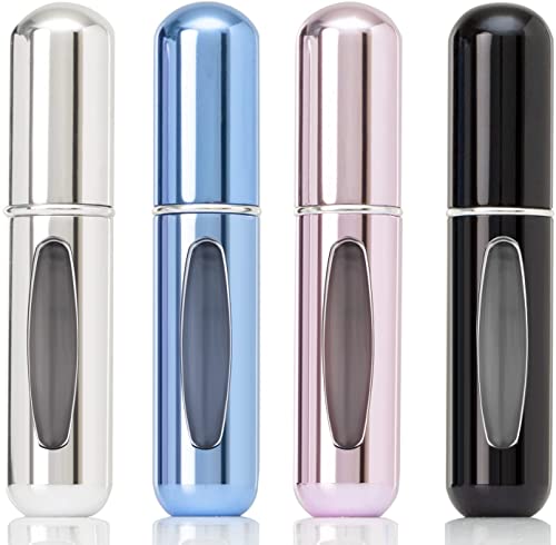 Mini Refillable Perfume Atomizer Bottle - Portable Refillable Spray, Atomizer Perfume Bottle, Scent Pump Case, Perfume Atomizer Refillable Travel (5ml, 4 Pack)