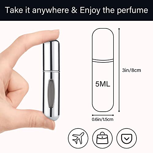 Mini Refillable Perfume Atomizer Bottle - Portable Refillable Spray, Atomizer Perfume Bottle, Scent Pump Case, Perfume Atomizer Refillable Travel (5ml, 4 Pack)