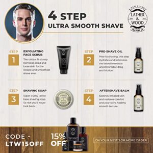 Lather & Wood Aftershave Balm - Aftershave Lotion and Cologne in-one - Bay Rum