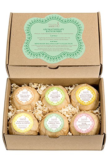 Mind Body Balance Aromatherapy Bath Bomb Gift Set: Relax, Rejuvenate and Revitalize Your Body, Mind and Soul with 6 Refreshing and Aromatic Scents