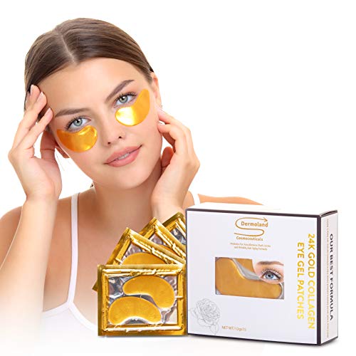 Under Eye pads - Undereye Gel Patches for Puffiness - Eye Mask for Dark Circles - Hyaluronic Acid Eye Mask- Collagen Eye Pads,24k Gold Anti Wrinkle Treatment, Hydrogel Gold Eye Patches15 Pairs