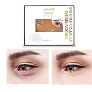 Under Eye pads - Undereye Gel Patches for Puffiness - Eye Mask for Dark Circles - Hyaluronic Acid Eye Mask- Collagen Eye Pads,24k Gold Anti Wrinkle Treatment, Hydrogel Gold Eye Patches15 Pairs