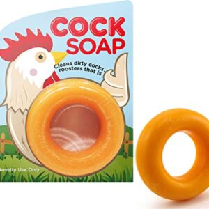 GearsOut Cock Soap - Barnyard Rooster Design - Novelty Rooster Soap - Lightly Scented - One Size Fits Most Men - Weener Kleener - Adult Gift Prank - Willy Washer Circle Soap