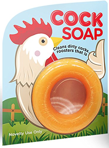 GearsOut Cock Soap - Barnyard Rooster Design - Novelty Rooster Soap - Lightly Scented - One Size Fits Most Men - Weener Kleener - Adult Gift Prank - Willy Washer Circle Soap