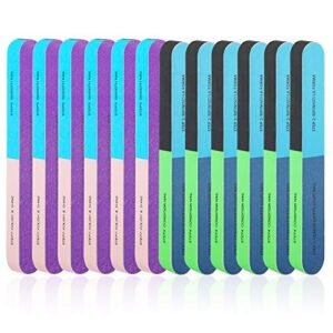 12 pcs 7 way nail file and buffer block, yimicoo professional manicure tools 7 steps emery boards for women girls