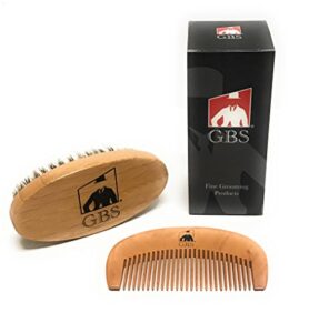 g.b.s men’s oval wood handle boar bristle brush, beard comb, wooden beard comb, ideal choice for men- professional beard brush for super-stylish beard