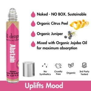 21 drops Abstain Citrus Essential Oils Roll-On l Organic Therapeutic Grade Essential Oils for Appetite Control and Stress l Healing Solutions l 8ml