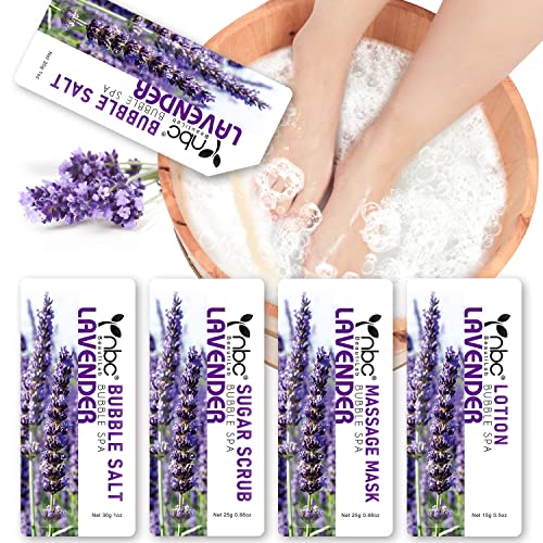 Spa Pedicure Kit, Pedicure Foot Soak Kit Foot Spa Treatment at Home Pedicure Foot Care Kit 4 in 1 with Foot Soak Bath Salt Foot Scrub Lotion for Dry Cracked Feet