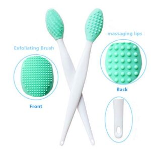 3 PCS Lip Scrub Brush, Double-Sided Silicone Exfoliating Lip Brush, Exfoliating Brush for Men Women Lip Brush Mini Exfoliating Lip Brush lip lightening for dark lips