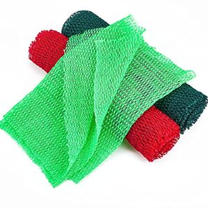 3 pieces african net bath sponge african body exfoliating net long washcloth bath net sponge exfoliating shower body scrubber back scrubber skin smoother for daily use or stocking stuffer, 3 colors