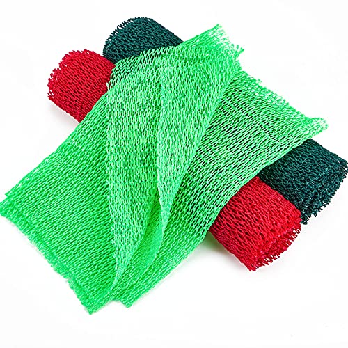 3 Pieces African Net Bath Sponge African Body Exfoliating Net Long Washcloth Bath Net Sponge Exfoliating Shower Body Scrubber Back Scrubber Skin Smoother for Daily Use or Stocking Stuffer, 3 Colors