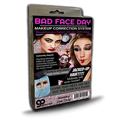 Bad Face Day Mask - Makeup Correction System Gag Gift - Novelty Beauty Treatment for Women with Free Bonus Blindfold Mask