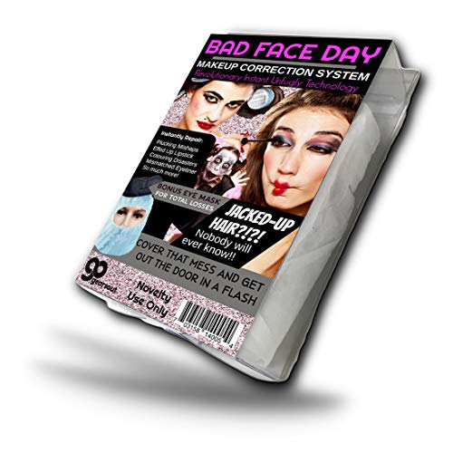 Bad Face Day Mask - Makeup Correction System Gag Gift - Novelty Beauty Treatment for Women with Free Bonus Blindfold Mask