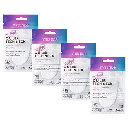 MISS SPA Neck Wrinkle Patches, Hydrating Smoothing Neck Mask, Smooth Neck Line, Anti-Aging Neck Patches, Tightening & Firming Neck Mask, Beauty & Personal Care (4 Pieces)