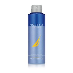 nautica voyage deodorizing body spray for men – fresh, romantic, fruity scent – woody, aquatic notes of apple, water lotus, cedarwood, and musk – ideal for day wear – 6.0 oz