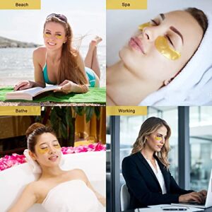 LESHARE 24K Gold Eye Mask for Reduce Dark Circles and Puffiness, Collagen Under Eye Mask and Under Eye Patches for Reduce Wrinkles, Refresh Your Eyes Skin, 24 Pairs