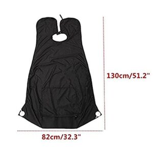 ZAWARA Mens Shave Beard Cape Carrier Haircut Apron Facial Clean Bib Clipping Catcher with Sucker Black