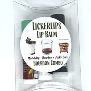 Bourbon Flavor Lip Balm Gift Set - Bourbon Mint Julep Jack'n Coke - Hydrating Lip Balm with Beeswax and Avocado Butter - Moisturizer Lip Care for Dry Lips - 0.15oz tube (Pack of 3)