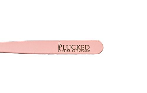 Stainless Steel Slant Tipped Tweezers by Plucked: Pack of 2 Hair Removal Tweezers for Men and Women –Slanted Tweezers for Eyebrow Plucking and Splinter Removal –Easy to Use Black and Pink Tweezers