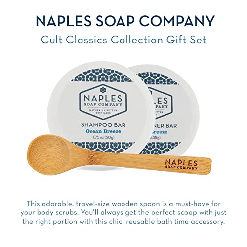 Naples Soap Company Cult Classics Collection Gift Set – Natural Soap, Body Butter, Sea Salt Scrub, Shampoo and Conditioner Bars – Eco-Friendly, Cruelty-Free, No Parabens or Silicones – Florida Fresh