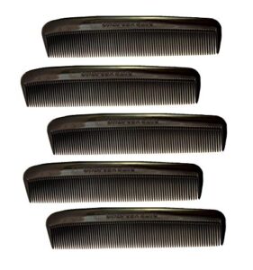 set of 5 clipper-mate pocket combs 5″ all fine teeth