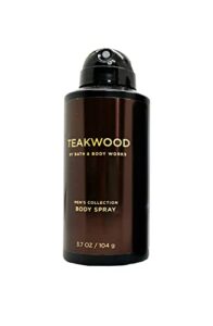 bath & body works teakwood men’s deodorizing body spray 3.7 oz.