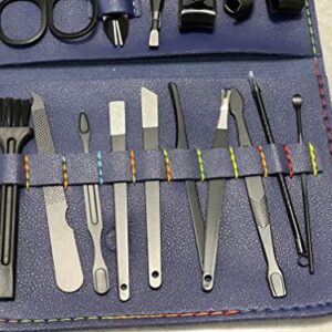 Manicure Set Professional Nail Clipper Kit, 16Pcs Stainless Steel Manicure Kit Gifts for Unisex, Manicure and Pedicure Set, Hand Foot Nail Care Tools Nail Grooming Kit with Portable Travel Case Navy