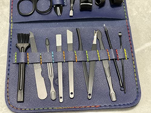 Manicure Set Professional Nail Clipper Kit, 16Pcs Stainless Steel Manicure Kit Gifts for Unisex, Manicure and Pedicure Set, Hand Foot Nail Care Tools Nail Grooming Kit with Portable Travel Case Navy