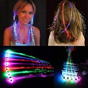 30 pack led lights hair light-up fiber optic led hair barrettes extensions light flashing fiber optic hair braid barrettes hair clips for party favors festival party bar concert