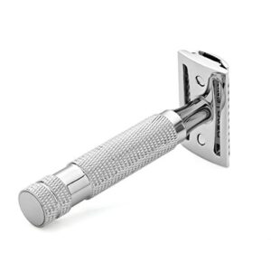 OnePlace Gifts Engraved Twin Edged Safety Razor Personalized Heavy Duty Shaving Razor For Men - 5 Blades Included