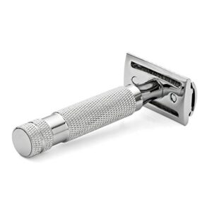 OnePlace Gifts Engraved Twin Edged Safety Razor Personalized Heavy Duty Shaving Razor For Men - 5 Blades Included