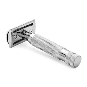 OnePlace Gifts Engraved Twin Edged Safety Razor Personalized Heavy Duty Shaving Razor For Men - 5 Blades Included