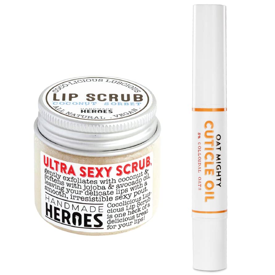 Save 20% - Handmade Heroes Lip Scrub and Cuticle Oil Pen Bundle