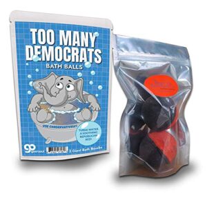 Too Many Democrats Bath Balls - Funny Bath Bombs, XL Black Cherry Fizzers, Handcrafted, Made in The USA, 2 Count