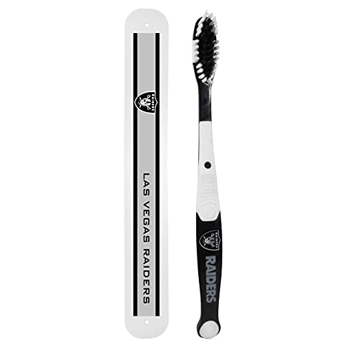 Siskiyou Sports NFL Oakland Raiders Unisex Travel Set Toothbrush and Travel Case, White, One Size